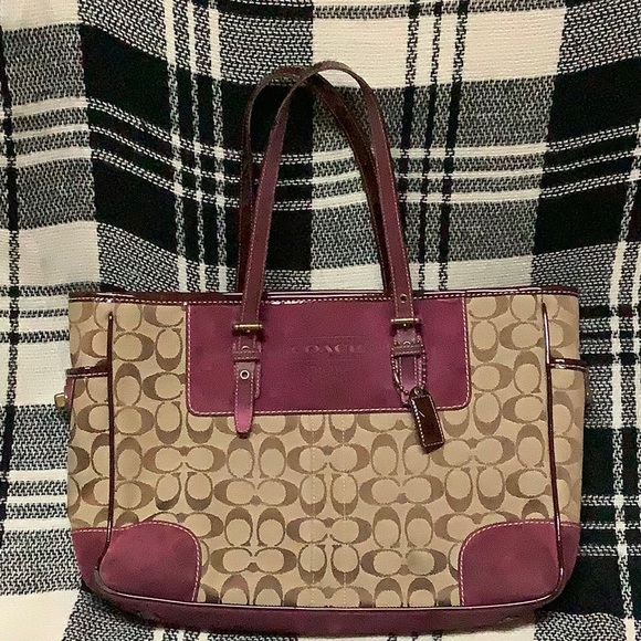 Coach | Bags | Coach Signature Series Monogram Vintage Style Tote Purse ...